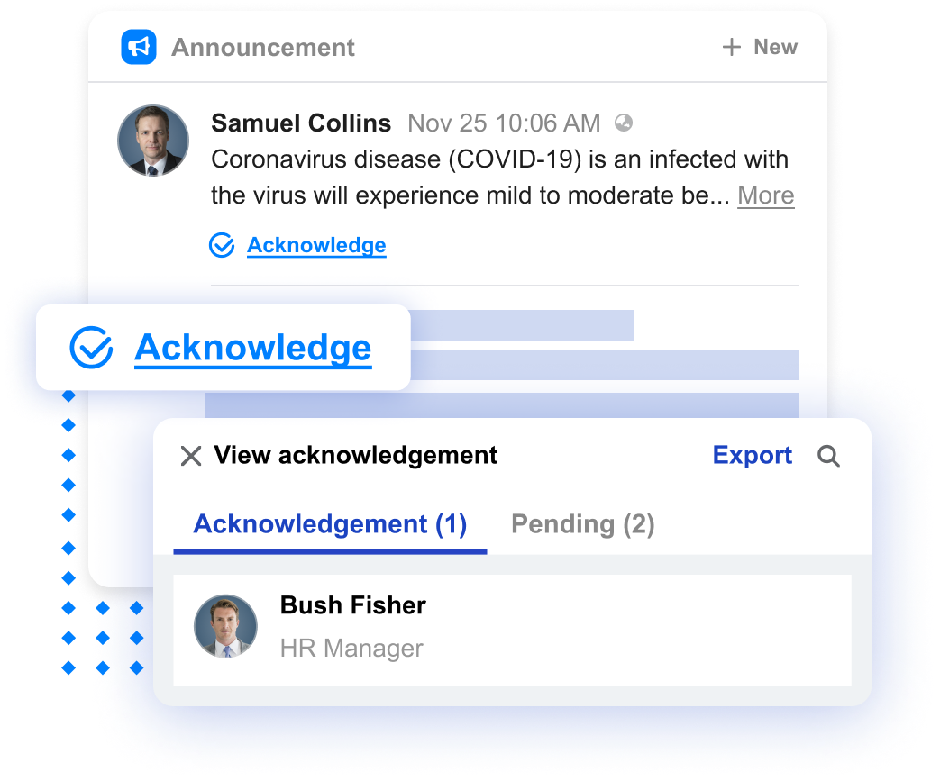 Internal Communications Tool with Executive Announcements
